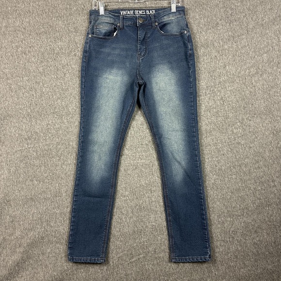Vintage Genes | Jeans | Vintage Genes Black Jeans Mens 3x28 Blue Slim ...